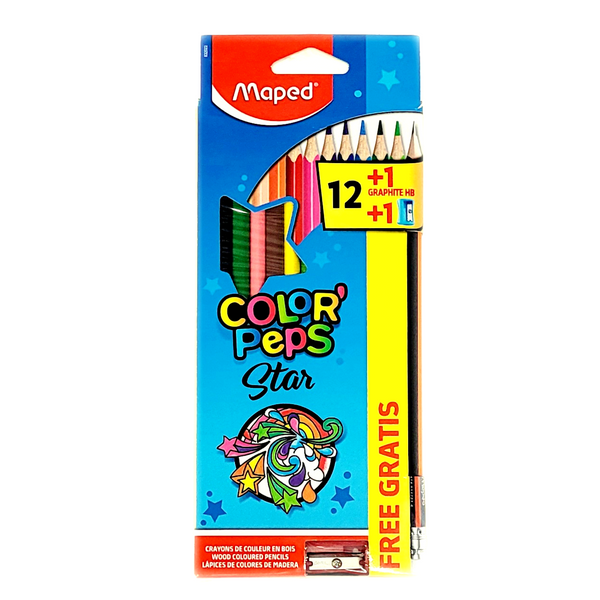 Maped Color'Peps Star Colored Pencils + 1 Pencil Free - Pepe Ganga ...