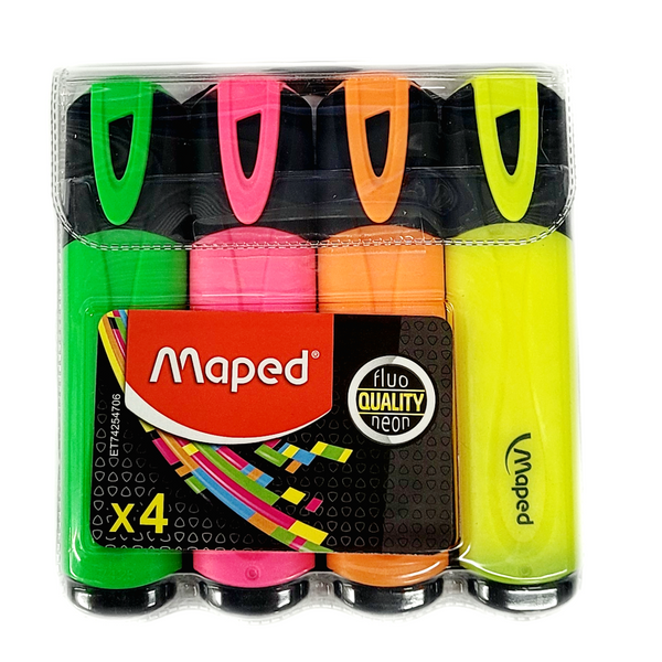 Maped 4 Pack Neon Highlighters - Pepe Ganga Online | Everything for the ...