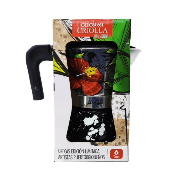 "Boricua" Design - Moka Pots (Greca) - Puerto Rican Artist - Pepe Ganga ...