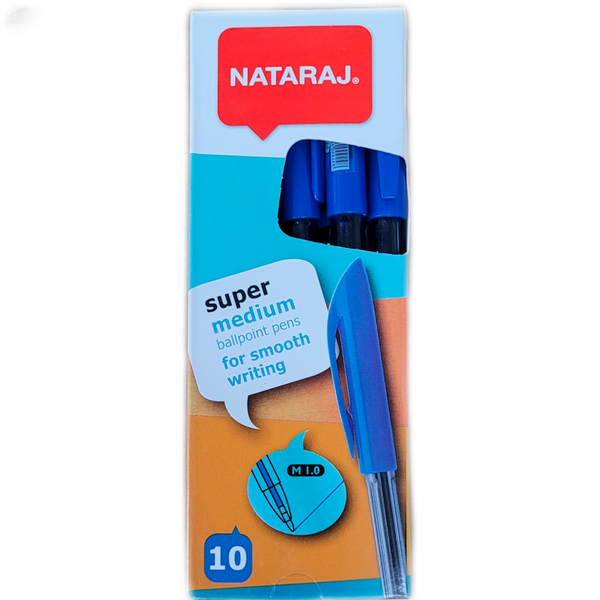 Nataraj Super Medium Ballpoint Pen 1.0 mm- 10 Pens Pack - Pepe Ganga Online | Everything for the ...