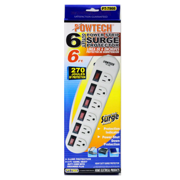 Powtech Electrical Individual Switches 6FT Power Strip - Pepe Ganga ...