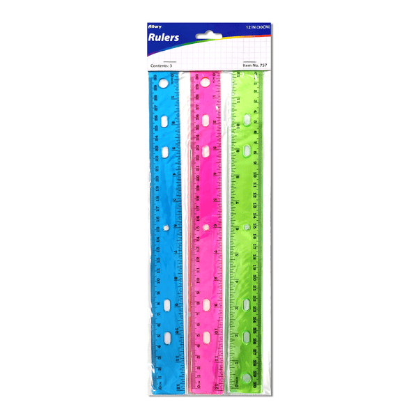 Allary 3 Pack Plastic Rulers 12 Inches - Pepe Ganga Online | Everything ...
