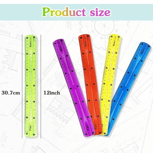 School World 4 Pack 12" Ruler - Pepe Ganga Online | Everything for the home