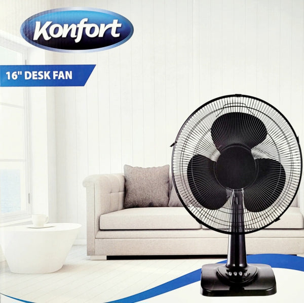 Konfort 16" Desk Fan - Black - Pepe Ganga Online | Everything for the home