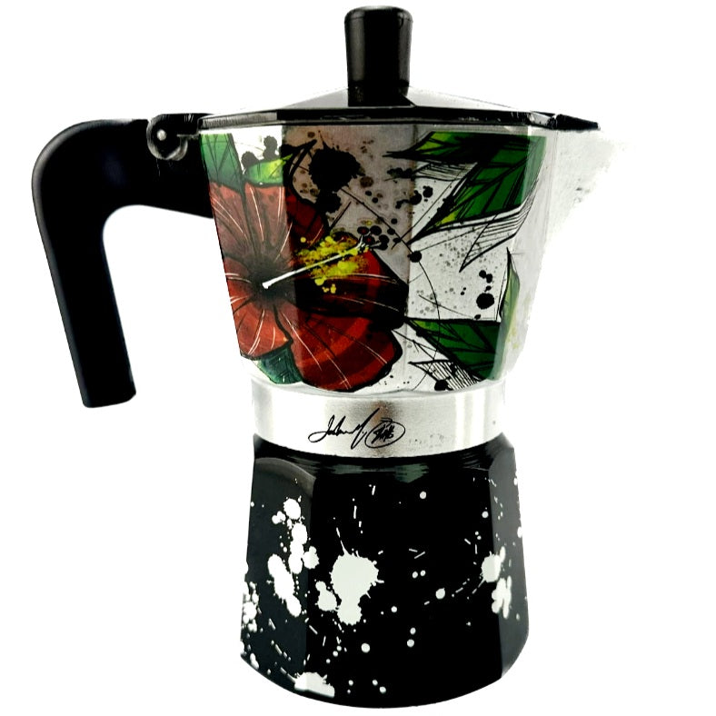 "Boricua" Design - Moka Pots (Greca) - Puerto Rican Artist - Pepe Ganga ...