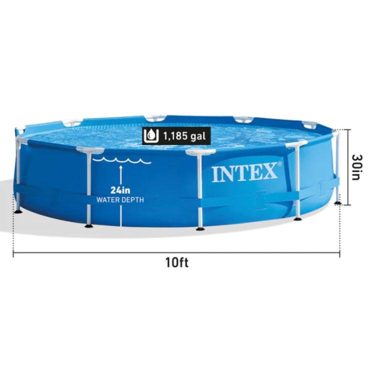 Intex Metal Frame 10' x 30" Above Ground Pool w/ Filter Pump - Pepe ...