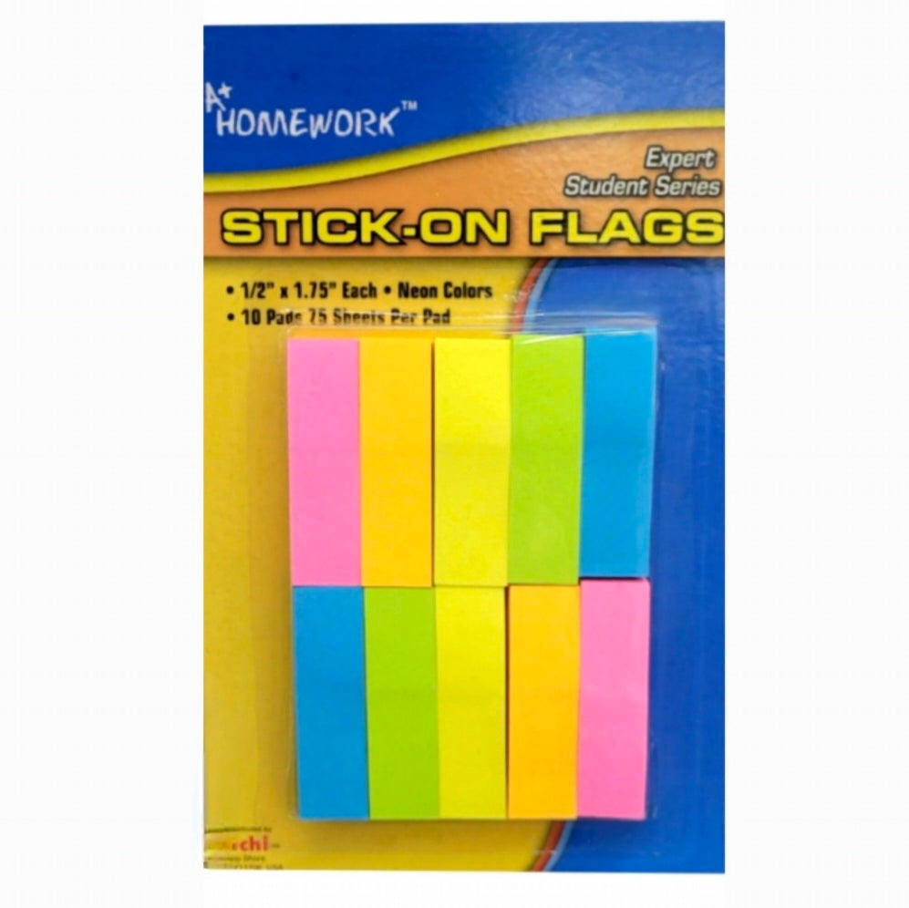 A+ Homework Stick-On Flags Neon Colors - Pepe Ganga Online | Everything ...