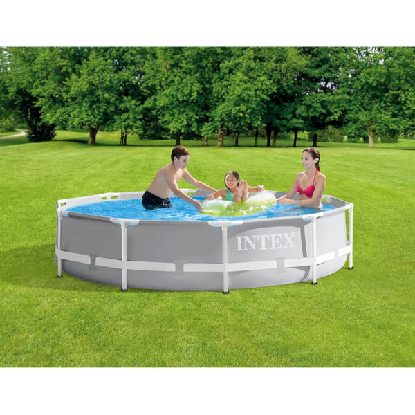 Intex 10' x 30" Prism Frame Premium Above Ground Swimming Pool w/ Filt ...