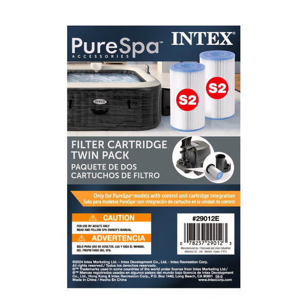Intex PureSpa 2 Pack Type S2 - Heavy Duty Paper Hot Tub Spa Filter ...